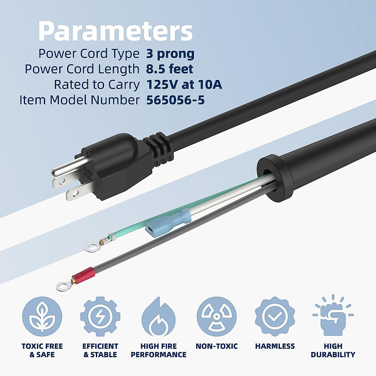 565056-5 Replacement Cord Compatible with Makita Circular Saw polisher Sander Power Cord Parts,Heavy Duty Cord for Makita Power Tool Replacement Assembly Accessories