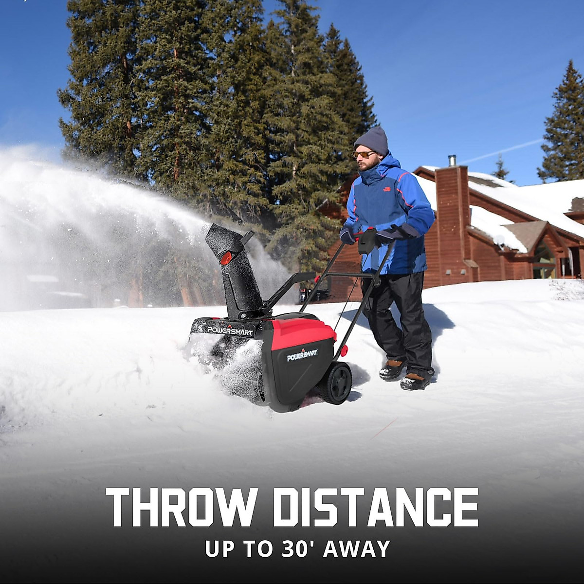 PowerSmart 21-Inch Corded Snow Blower, Electric Snowthrower with 15-Amp Motor, DB5021