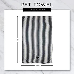 Bone Dry Pet Grooming Towel Collection Absorbent Microfiber X-Large, 41x23.5", Embroidered Rose