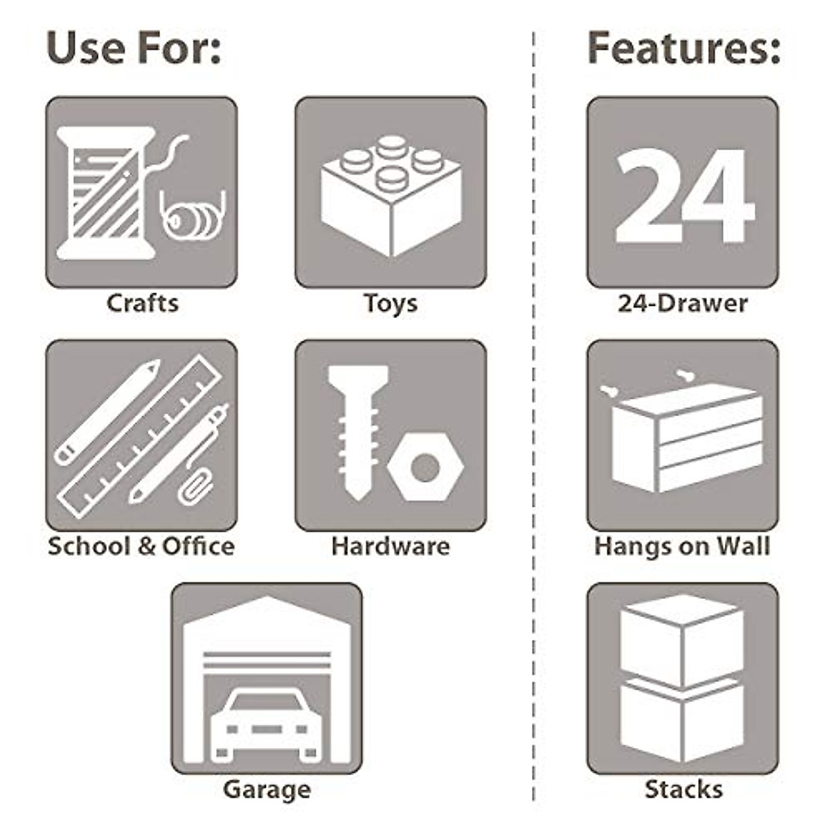 Akro-Mils 24 Cabinet 10724, Plastic Parts Storage Hardware and Craft Cabinet, (20-Inch W x 6-Inch D x 16-Inch H), Black