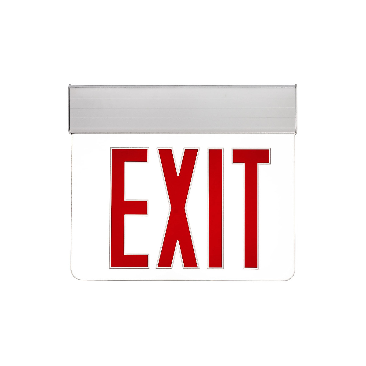 Sunlite 05277 LED Edge Lit Exit Sign, Clear Panel with Etched Bright Red Lettering, 90-Min Battery Power Back-Up, Dual Voltage 120-277V, Universal Mounting, Long Lasting, Fire Safety, NYC Compliant