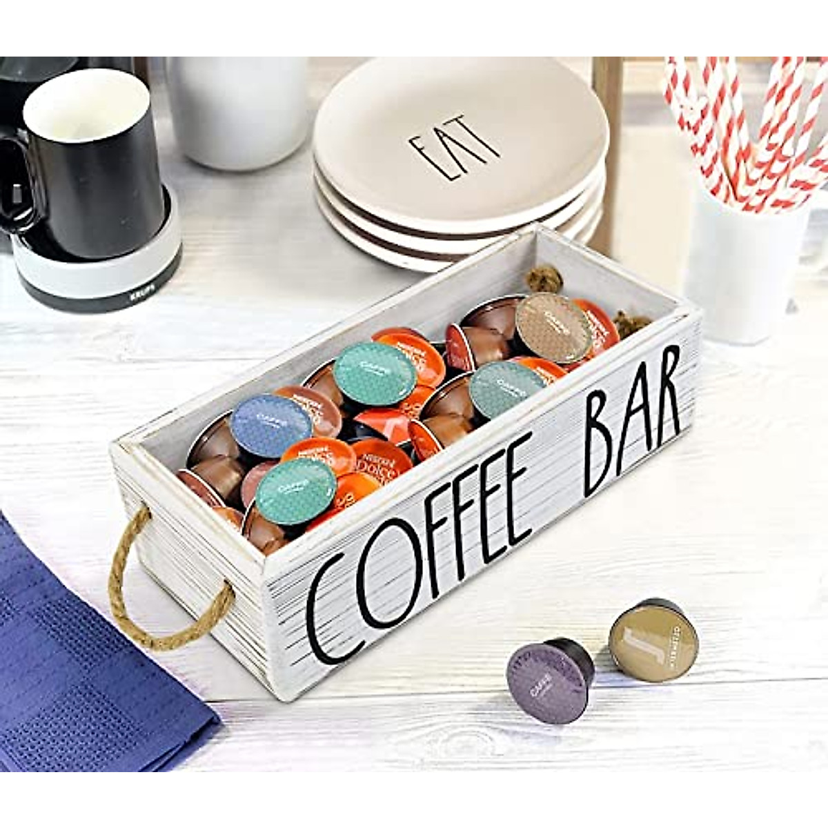 Megsooul Coffee Station Organizer Coffee Pods Holder Coffee Bar Organizer Counter, K Cup Holder Organizer Coffee Capsule Holder, Kpod Coffee Pod Storage Holder, Coffee Bar Accessories Decor
