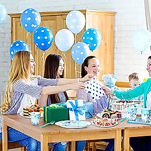 200 Pcs Elephant Baby Shower Party Supplies for 25 Guests Blue Paper Plates Cups Napkins Straws Tableware Sets for Boys Baby Shower Decorations Elephant Theme 1st Birthday Party Favors