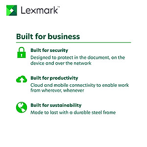 Lexmark MC3224adwe Color Multifunction Laser Printer with Print, Copy, Fax, Scan and Wireless capabilities, Two-Sided Printing with Full-Spectrum Security and Prints Up To 24 ppm (40N9050)