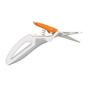 Fiskars Crafts Total Control Easy Action Precision Scissors (7, White/Grey