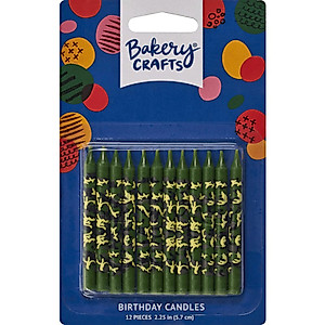Camouflage Camo Print Specialty Cake Birthday Cupcake Candles (1 Pack of 12 Green)