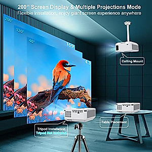 4K Support Projector with 5G WiFi and Bluetooth, XGODY X1 12000L Native 1080P HD Built-in Android OS Projectors Preinstall YouTube Netflix, 8000+ Apps, Dolby Sound Smart Portable Projector with Bag