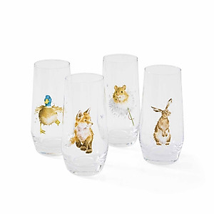 Wrendale Designs - 'Set of 4' Country Animal Hi-Ball Glasses