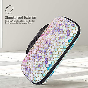 Lokigo Nintendo Switch Case / Nintendo Switch Case OLED Model, Protective Travel Switch Carry Case for Girls Women with 16 Games Cartridges for Console Joy-Con & Accessories, Mermaid