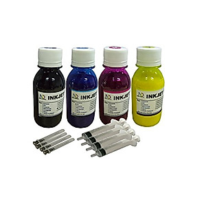 ND R@ 4x100ml Pigment Refill Ink for Epson 802 XL T802 Workforce Pro WF-4720 WF-4730 WF-4734 WF-4740 refillable cartridges or cis ciss Ink System + Free 4 Syringes