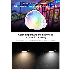LGIDTECH FUT106 Miboxer 6W 2.4GHz WiFi Led Spotlight Bulb GU10 AC 100-240V RGB+CCT Color Changing,Temperature Adjustable,Memory Funtcion.Smartphone APP & Voice Control via Gateway hub(Excluded)