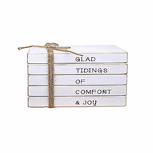 No/Brand Collective Home-Decorative Book Stack,Rustic Christmas Book Stack