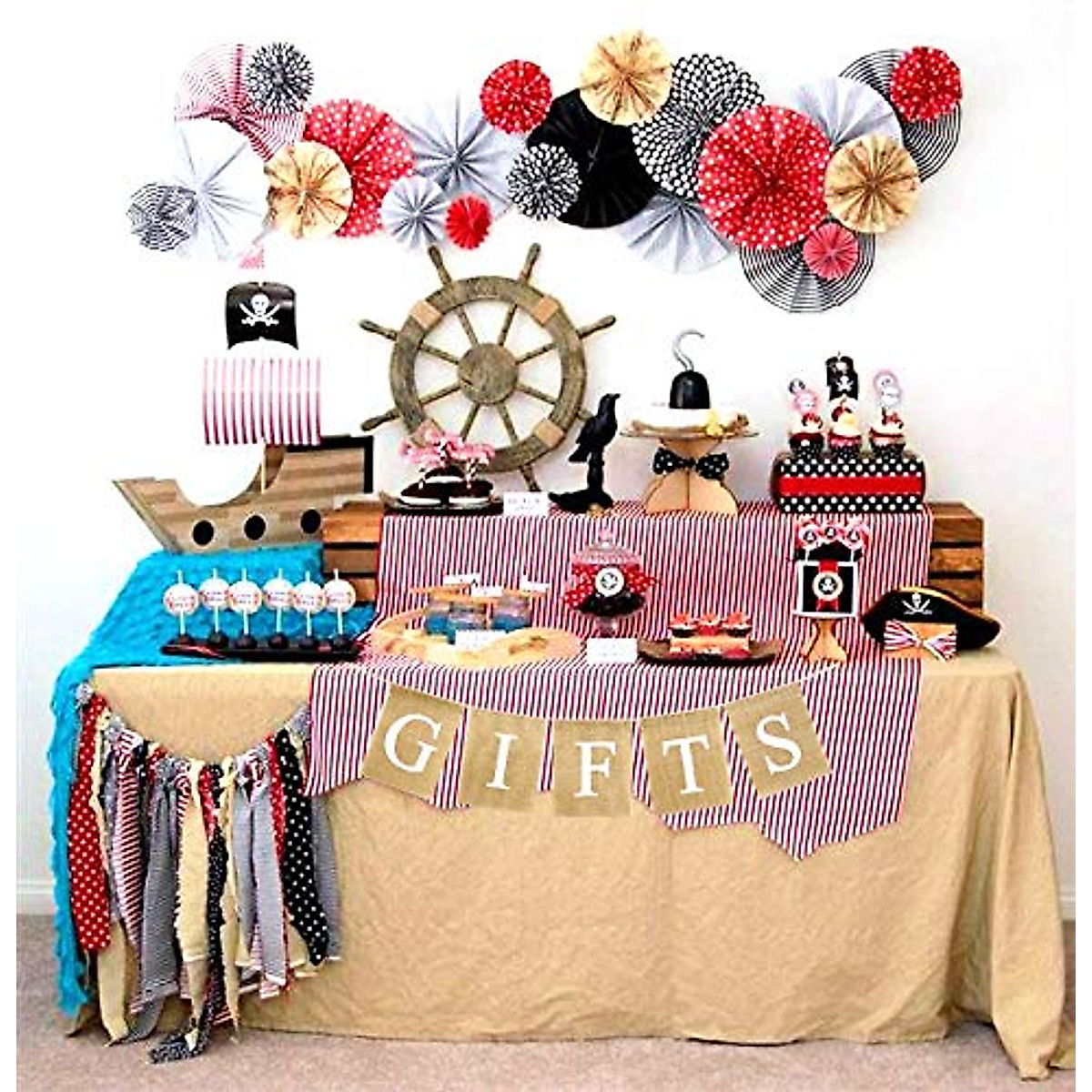 Honbay Gifts Sign Gifts Bunting Banner Vintage Burlap Banner for Wedding Party, Bridal Shower, Baby Shower, Bachelorette Party, Birthday Party,etc (White)