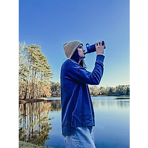 H2OBotté Kids Water Bottle for School - 14oz (Straw Lid), Reusable Leak-proof Insulated Stainless Steel Reusable water bottle for Girls, Boys (Sapphire Blue)