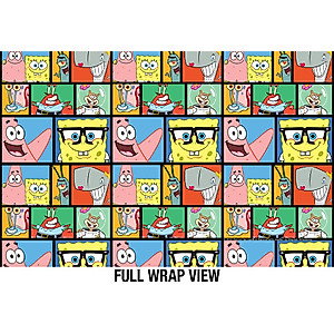 Spongebob OFFICIAL Spongebob Tile Pattern 18 oz Insulated Water Bottle, Leak Resistant, Vacuum Insulated Stainless Steel with 2-in-1 Loop Cap