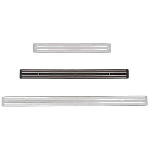 TrueCraftware 18” Magnetic Knife Holder Black with Plastic Base & Two Magnetic Strips for Wall optional hanging hooks -Strong Powerful Knife Rack Knife Strip Storage Display Magnetic Tool Organizer