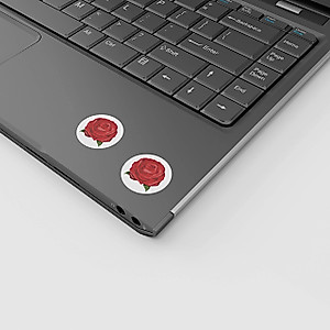 Set of 48 Sticker Red Rose Decal Small Phone Mini Logo Birthday Parties Envelopes Labels Seals Shower Favor 1.2 inches Each