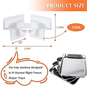 24 Pcs Tray Stackers Sets for Harvest Right Freeze Dryer Accessories Cabinet Pantry Stackable Trays Organizer Storage Stacking Holder Rack Kitchen Countertop for Canteens Fast Food Restaurants