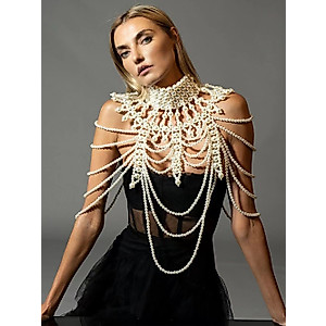 YWCUTE Necklace sexy braid fringe pearl bra sweater chain French fashion multi-layer pearl body chain