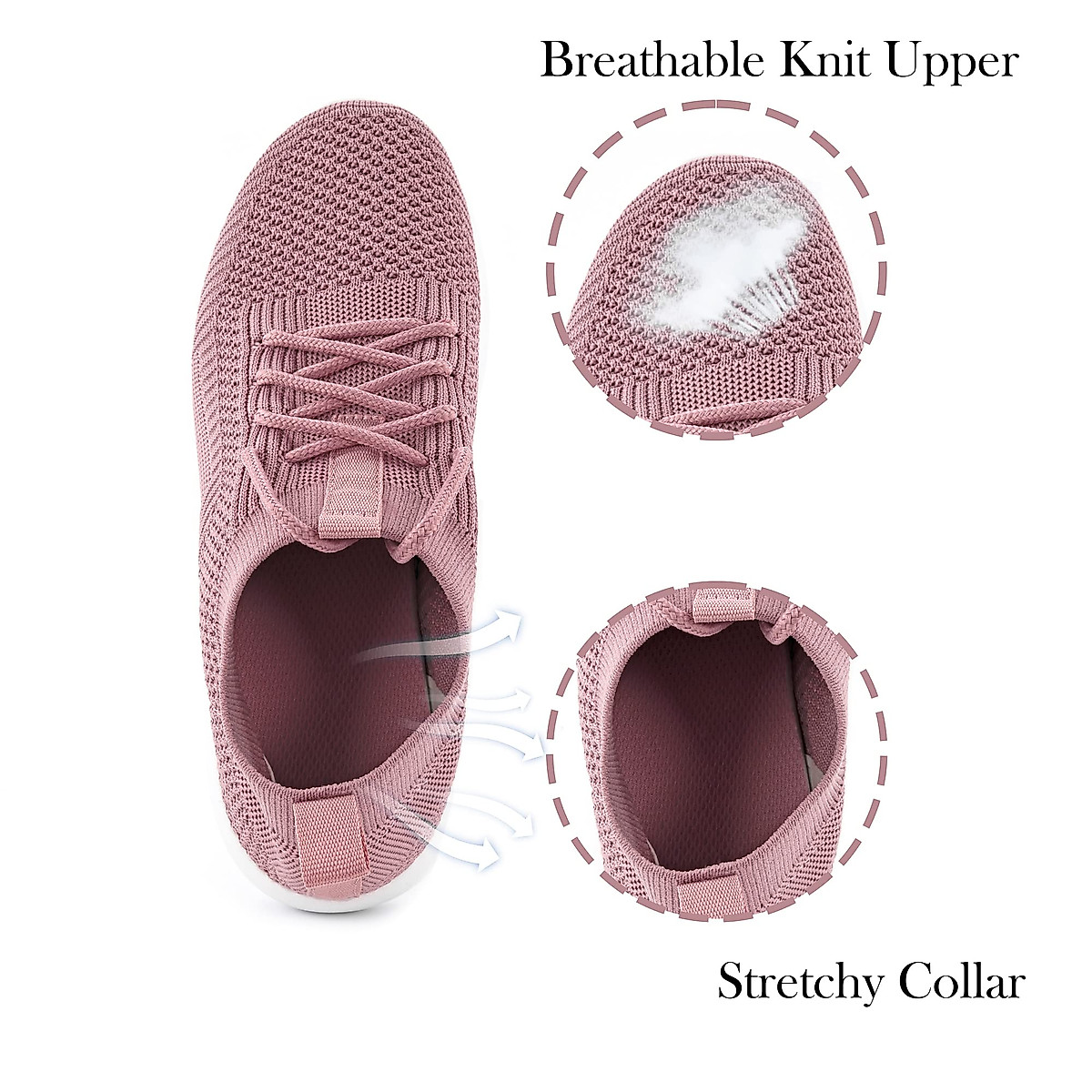 YESKIS Tennis Shoes Size 2 Girl Big Kids Running Sneakers Kid Breathable Lightweight Lace Up Athletic Shoe Pink