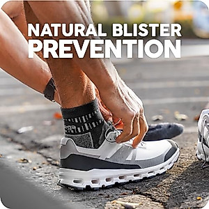 Balega Blister Resist Performance No Show Athletic Running Socks for Men and Women (1 Pair), White/Grey, Large