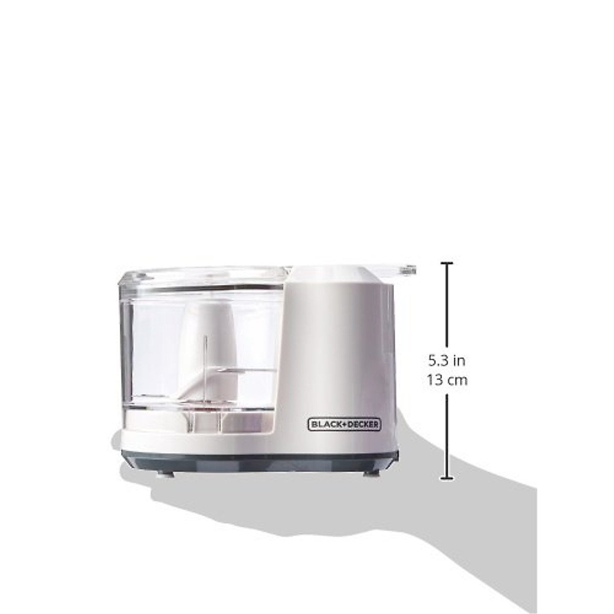 Black+Decker One-Touch HC150W 1.5-Cup Electric Food Chopper, White