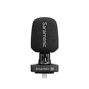 Saramonic SmartMic DI Stereo Microphone for iOS Devices Mobile Phone with 3.5mm Headphone Jack, Foam & Furry Windscreens
