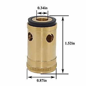 2 Pcs B-21K Faucet Handle Stem/Spindle Cartridge Kits Replacement, for Hot&Cold Sides