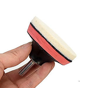 Tookie Car Glass Polishing Set, 9pcs/Set Car Cerium Oxide Powder Glass Polishing Set, Abrasive Discs Polish Pad Felt Polishing Wheel Scratch Removal Set for Windscreen and Glass(as Shown)