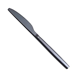 Berglander Black Dinner Knives Set Of 12, Titanium Shiny Black Plating Stainless Steel Dinner Knife, Butter Knife Table Knives Dishwasher Safe