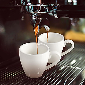 homEdge Porcelain Espresso Cup Set with Saucers and Spoons - 80 ml / 2.67 oz, Set of 4, White