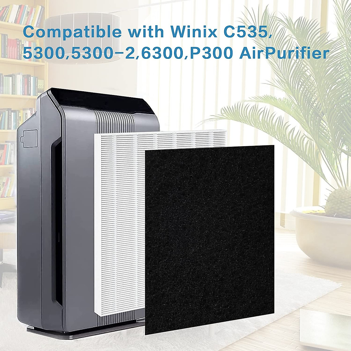 115115 Filter A Compatible with Winix c535 replacement filter,5300-2 WAC5300 WAC5500 WAC6300 5000b P300,2 True HEPA + 8 Carbon Filters