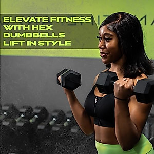 Rage Fitness Rubber Coated Dumbbell - No Roll Design Easy-Grip Steel Knurled Handle, Weights Dumbbell Set for Strength Training, Workouts - Ideal Weights Set for Home Gym - SOLD INDIVIDUALLY - Black (55 LB)