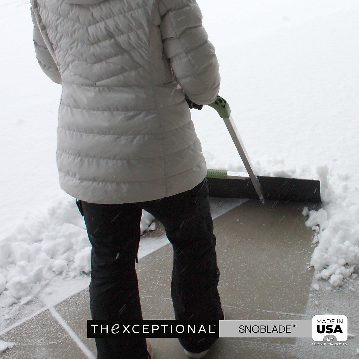 Easy Doze-It 36" SnoBlade with Snow-Slinger Grip | Snow Pusher for Snow Removal | Heavy Duty Snow Plow Shovel with Lift Grip | Snow Shovel for Walk Driveway | Made in USA by Vertex | Model EX973.36