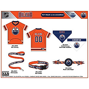 Pets First NHL Edmonton Oilers Collar for Dogs & Cats, Small. - Adjustable, Cute & Stylish! The Ultimate Hockey Fan Collar!