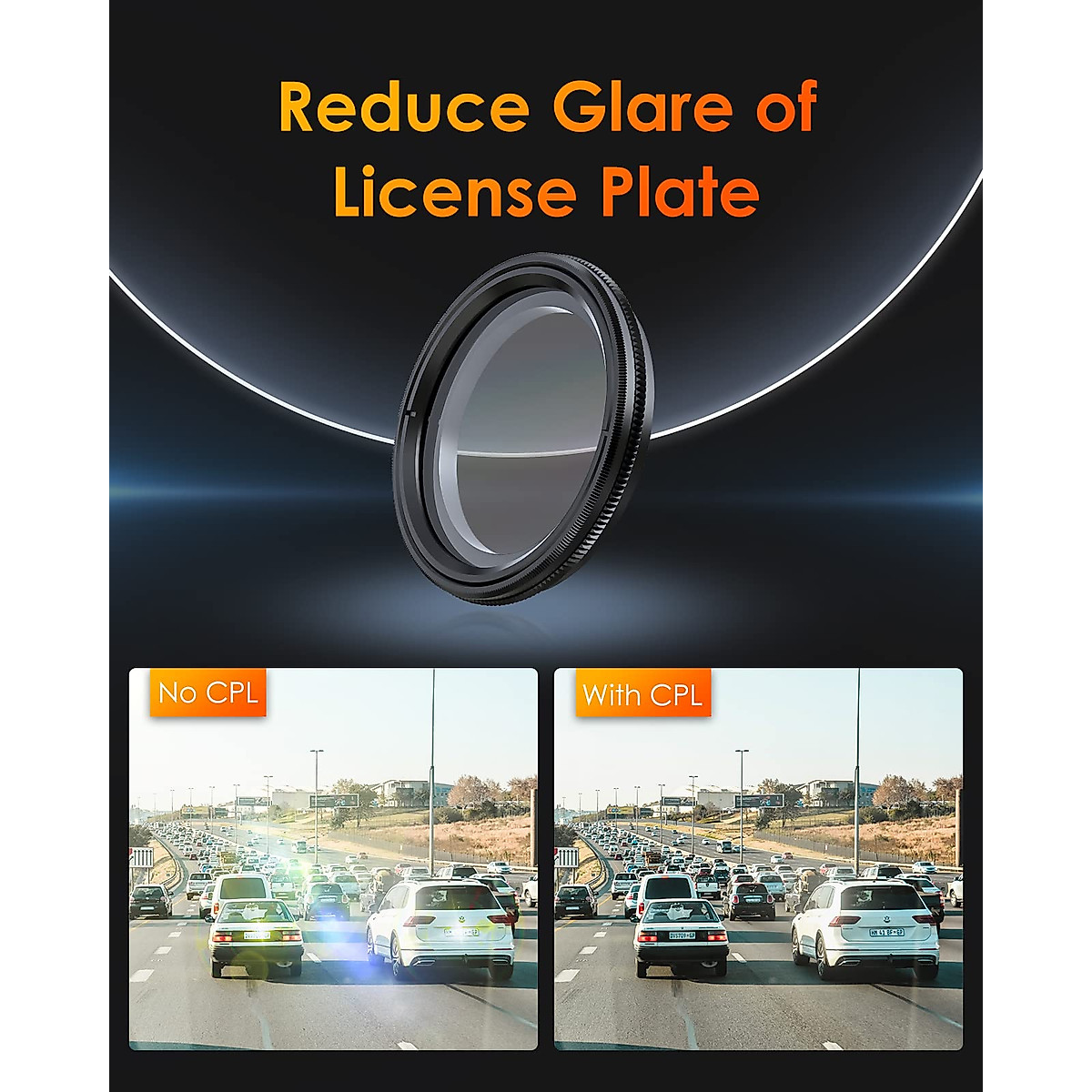 Vantrue 40mm Ultra-Slim CPL Circular Polarizer Filter for Vantrue E1, E2, E3, E1 Lite, S1 Pro, N4 Pro N5 Dash Cam, Reduce Glare and Reflection, Enhance Contrast