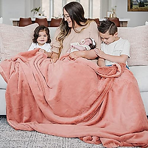 SARANONI Oversized Super Soft Comfy Lush 60" x 80" Adult Extra Large Blanket, (Clay)
