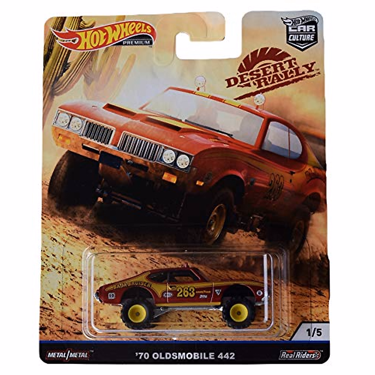 Hot Wheels Car Culture Desert Rally '70 Oldsmobile 442 1/5, red/Gold