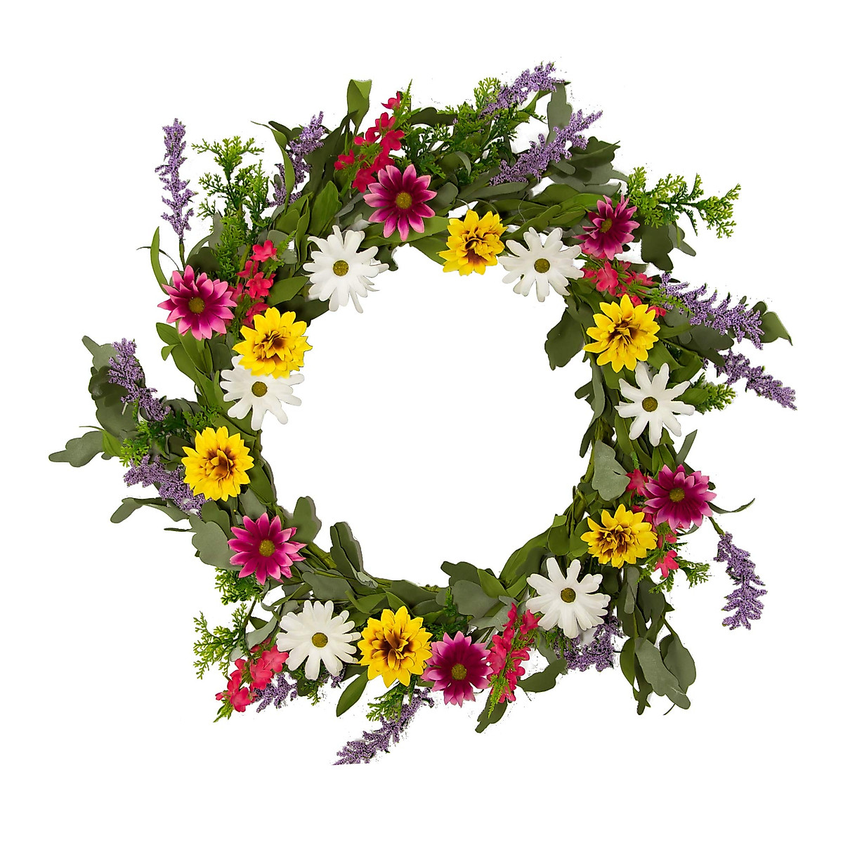 LAVERNE'S FLOWER 20" Spring Wreath for Front Door Spring Wreaths Flower Wreath for Outdoor Indoor Window, Floral Summer Garden Wreath