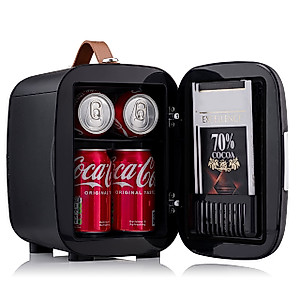 Subcold Pro4 Luxury Mini Fridge Cooler 4 Litre / 6 Cans AC & Exclusive USB ECO Power Option | Portable Small Refrigerator For The Office, Bedroom, Car, Travel, Skincare & Cosmetic (Black)