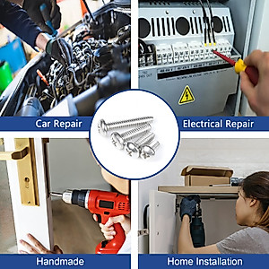 1200PCS Machine Screw Assortment Kit, JROUTH Phillips Pan Head #4-40#6-32#8-32#10-24 Assorted Nuts Bolts and Flat Washers Set, 304 Stainless Steel Hardware Assortment with Storage Case