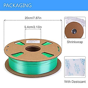 Tumbler PLA 3D Printer Filament, 1.75mm Dimensional Accuracy +/- 0.03mm 2.2lbs, Silk Magic Color Blue Green