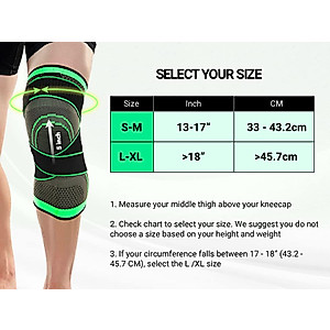 CARESOLE Circa Knee Sleeve - (x2) Large Compression Knee Sleeves for Men and Women | Knee Compression Brace for Tired and Achy Knees | Comfortable, Lightweight Knee Sleeves Running and Sports