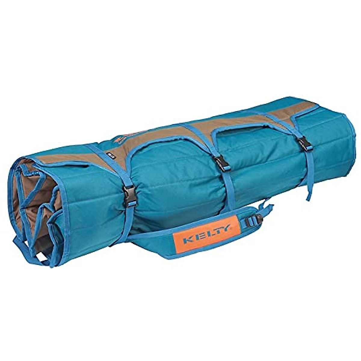 Kelty Low Loveseat with Adjustable Height Arm Rest,Cup Holders for Camping, Alloy Steel, Deep Lake