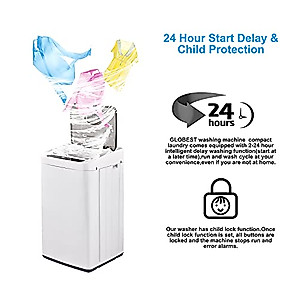 Portable Washing Machine, Full-Automatic Washer Compact Laundry Machine and Dryer Combo, Built-in Pump Drain, 6.6lbs Capacity, LED Display, ideal Laundry for Dorm, Apartment, RV