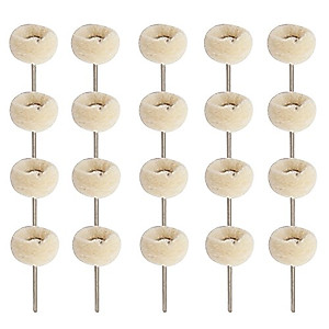 PHYHOO Polishing Wheel Set Mounted Cotton Soft Fine 3/32 Shank Buff Wheels Shank Rotary Tools Accessories Pack of 20 Pieces