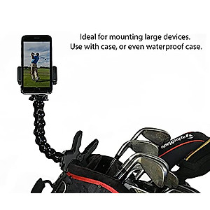 Golf Gadgets® - Swing Recording System | Large Device Holder (PHABLET) with Jaws Clamp & Gooseneck Mount. Compatible Large Devices Like iPhone 6/7 Plus, Samsung Galaxy Note, etc.