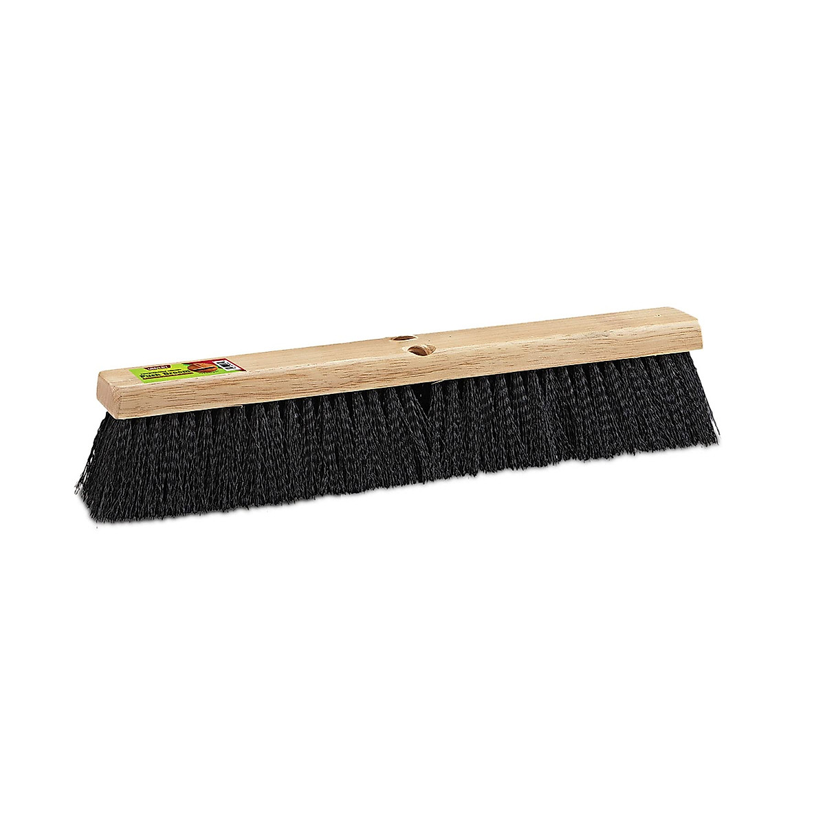 Unvert Black Indoor Push Broom Head – Heavy Duty Hardwood Block – Polypropylene Bristles – Deck Scrub Brush – Two Threaded Handle Holes for Better Assist (18")