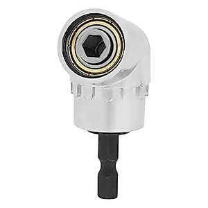 1/4in 105 Degree Angle Screwdriver Extension Socket Adapter Hex Shank Adjustable Extension Drill Bit Attachment Holder Apply to Electric Drill and Socket Wrench