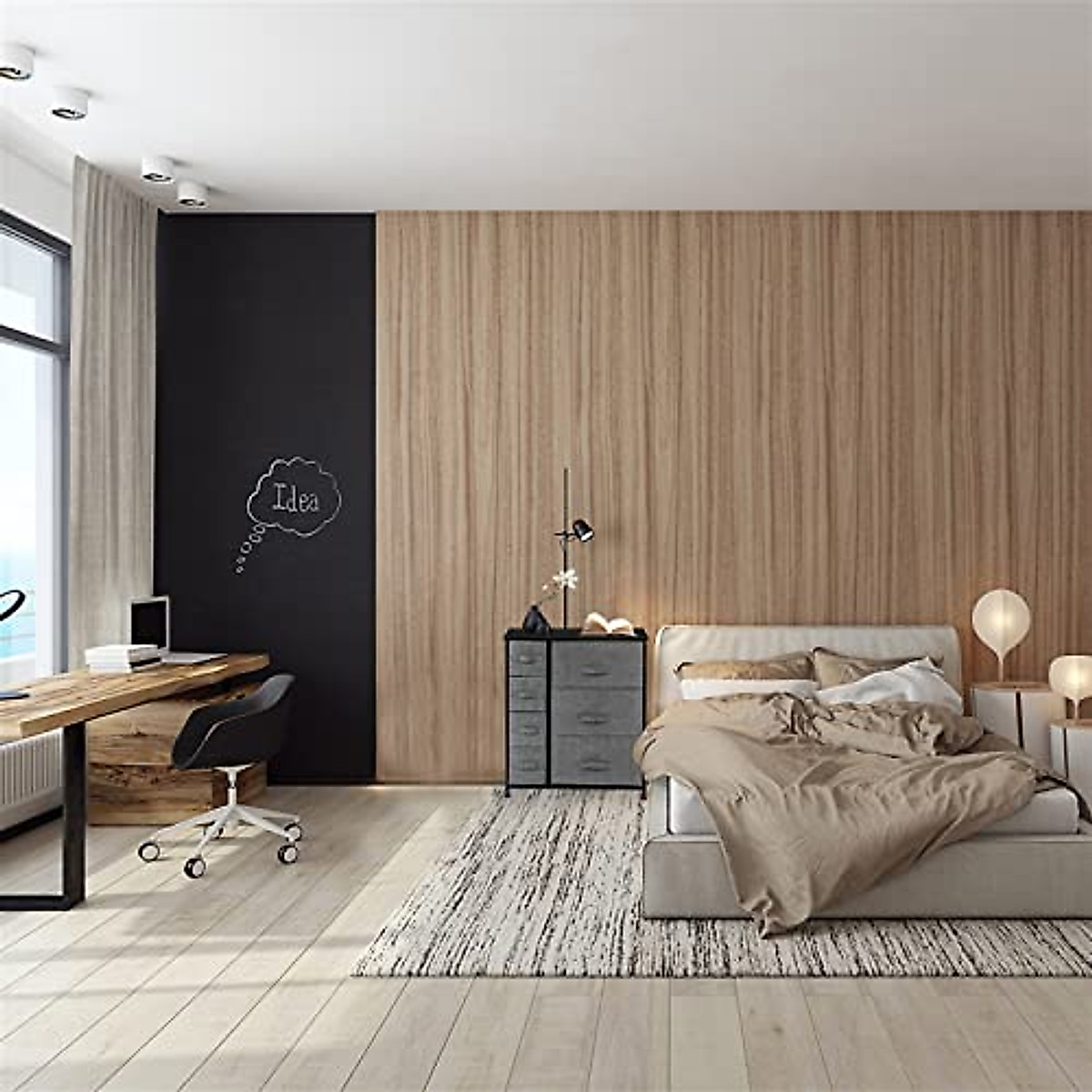 GOODSILO 7 Drawer Organizer Fabric Drawers, Chest Closet Double Dresser Combined with Large & Small Drawer Storage, Metal Frame & Wooden Tabletop for Home, Bedroom, Hallway, Kids Room [Grey]